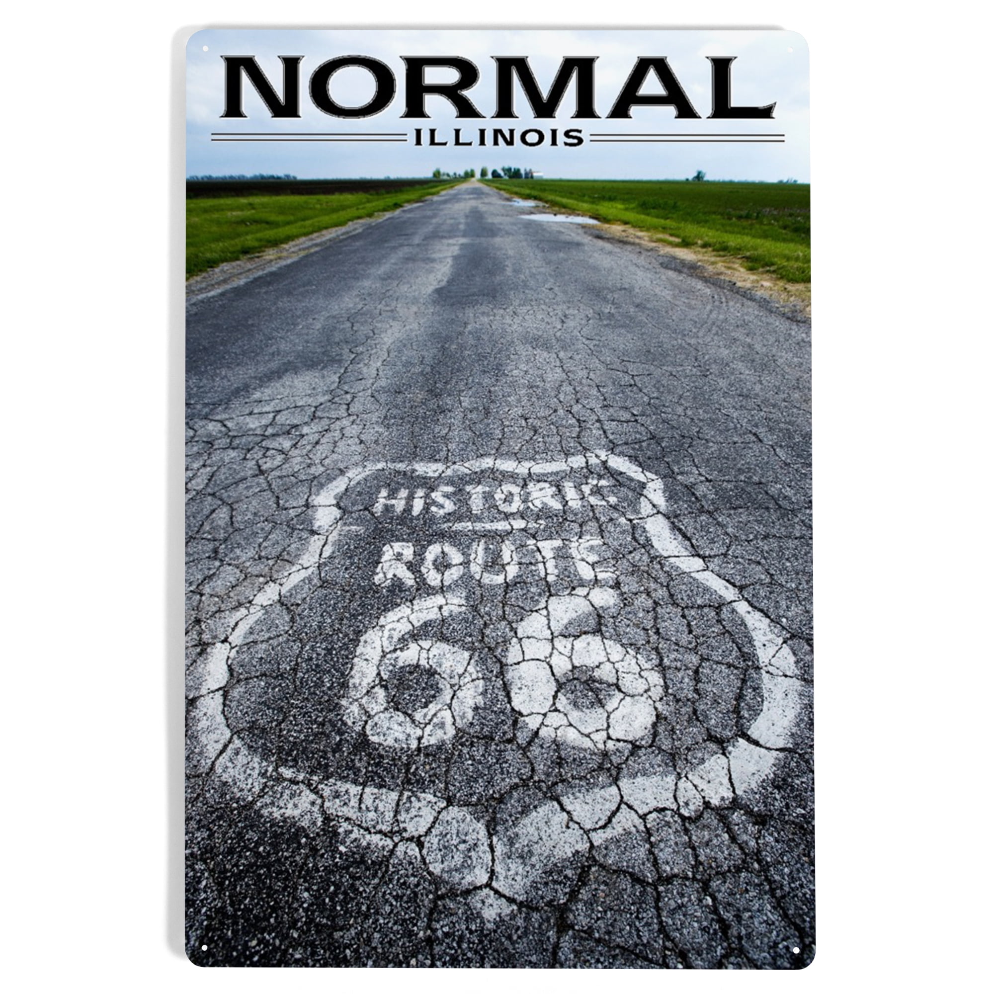 Normal, Illinois, Route 66 Marker (12x18 Aluminum Art, Indoor Outdoor ...