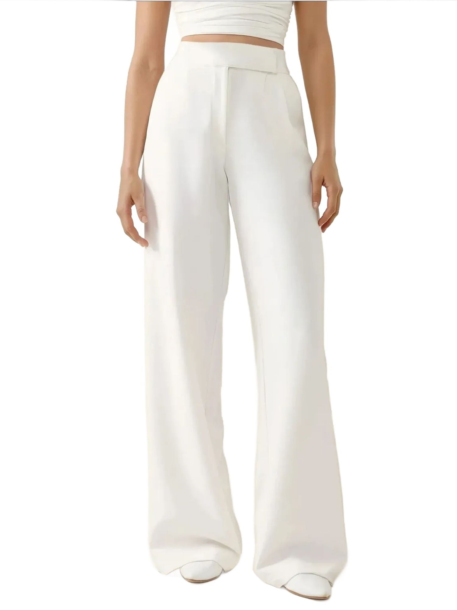 Normal Waist Pleated Palazzo Pants - Walmart.com