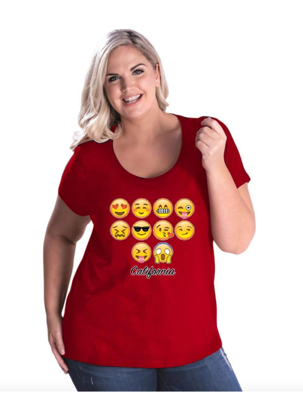 NIB - Women's Plus Size Curvy T-Shirt - Emoji Entourage - Walmart.com
