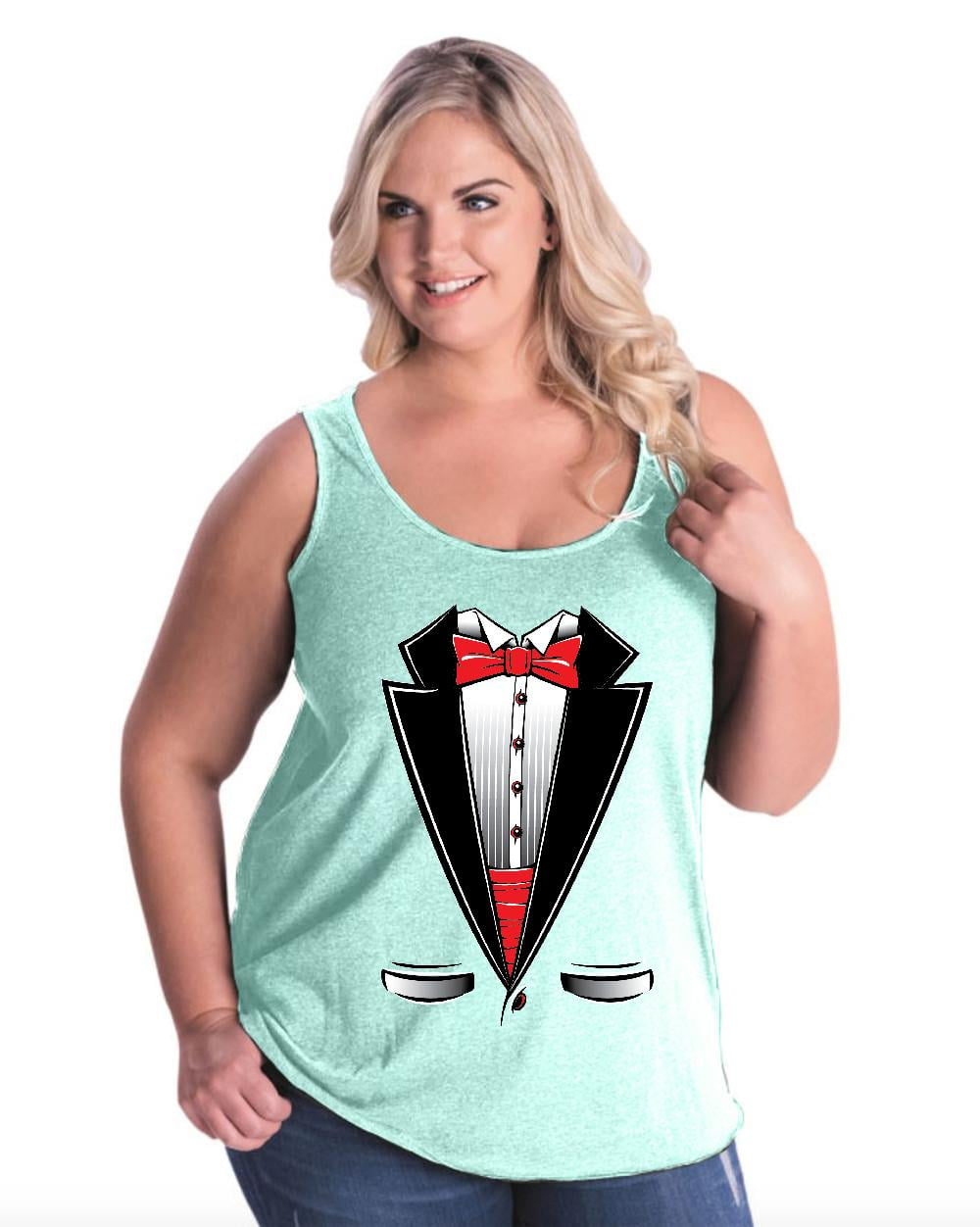 NIB - Women's Plus Size Tank Top - Tuxedo Prom Costume - Walmart.com