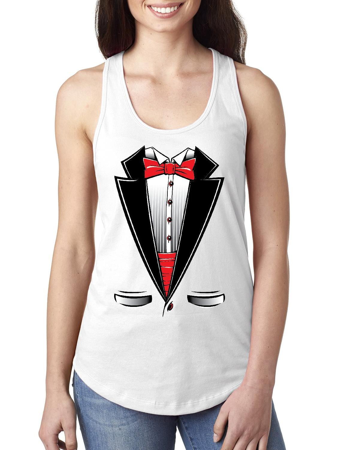 NIB - Women's Racerback Tank Top - Tuxedo Prom Costume - Walmart.com