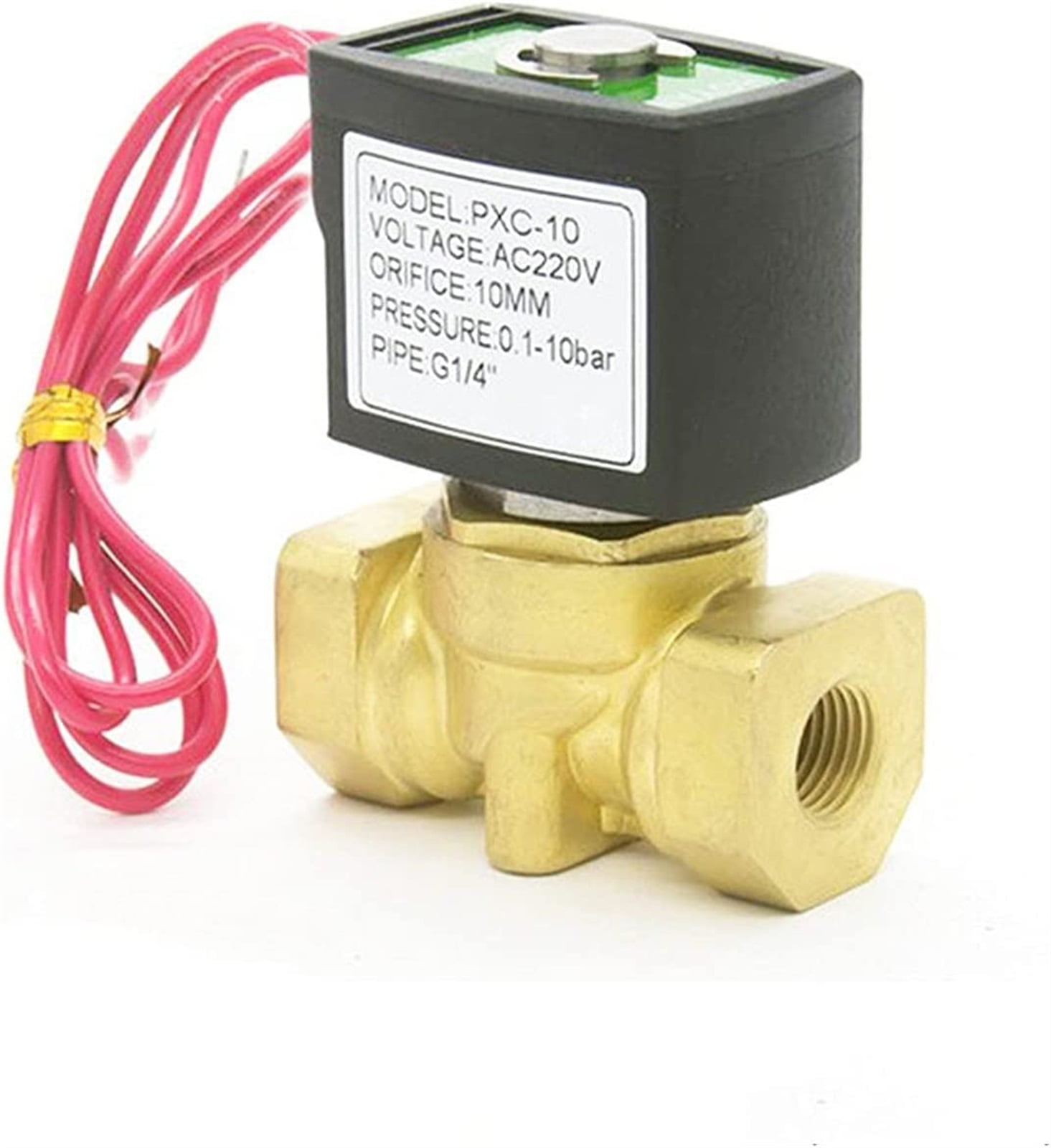 Normally Close 2Way Water Brass Solenoid Valve 10bar 1/4 3/8 1/2 Inch Orifice 10mm 220VAC ...
