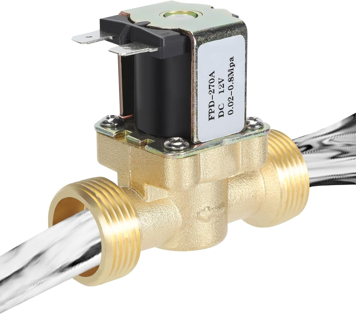 Normally Closed Electric Water Shut off Valve, Brass Electric Solenoid Magnetic Valve, Water ...