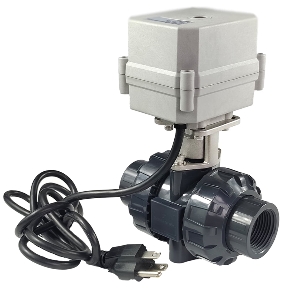 Normally Open 110VAC-230VAC Motorized Ball Valve,1 1/2" PVC Electric ...