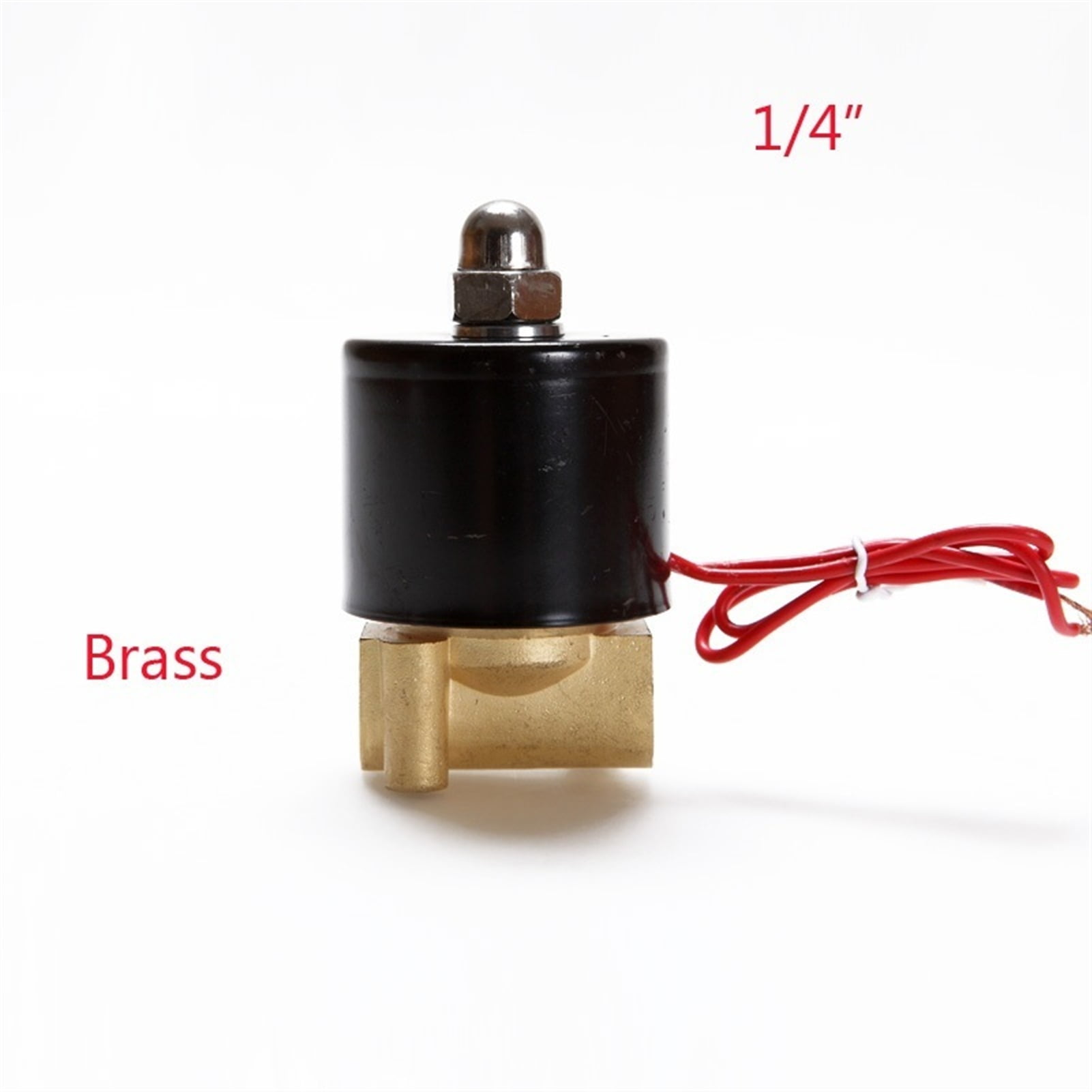 Normally Open Electric Solenoid Valve Water Air N/O 2 Way 1/4" 2W025-08K Brass Body Brass Valve ...