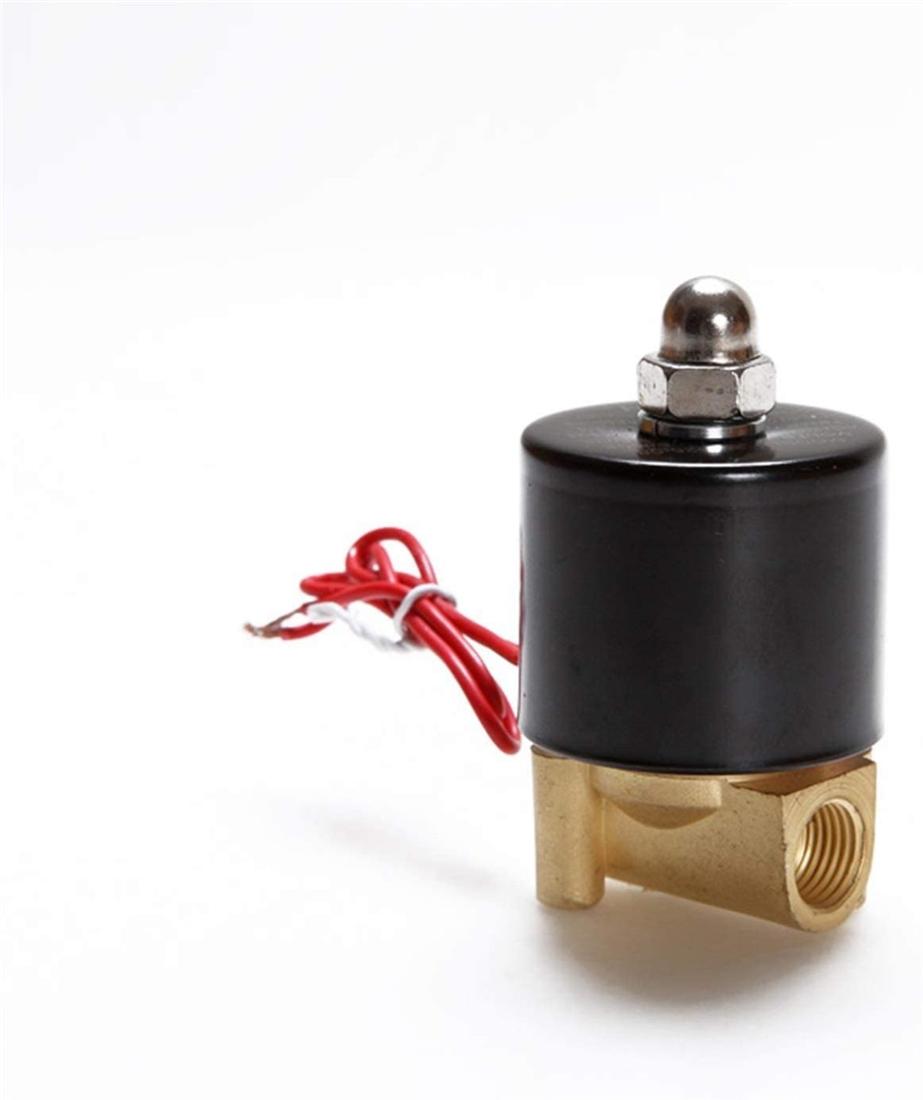 Normally Open Electric Solenoid Valve Water Air N/O 2 Way 1/4 Inch AC 220V 2W025-08K Brass Body ...
