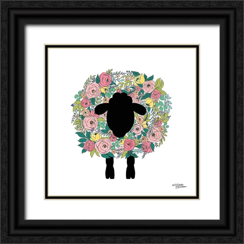 Norman, Michele 15x15 Black Ornate Wood Framed with Double Matting ...