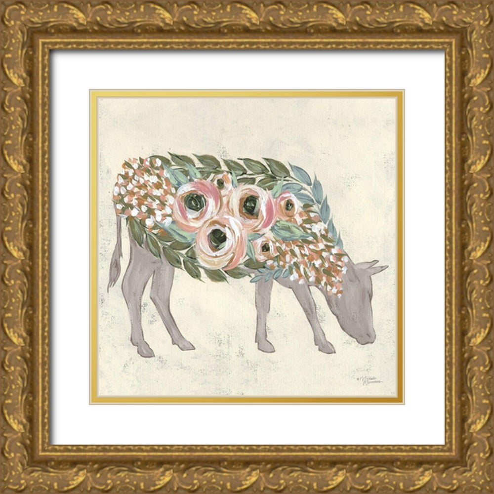 Norman, Michele 26x26 Gold Ornate Wood Framed with Double Matting ...