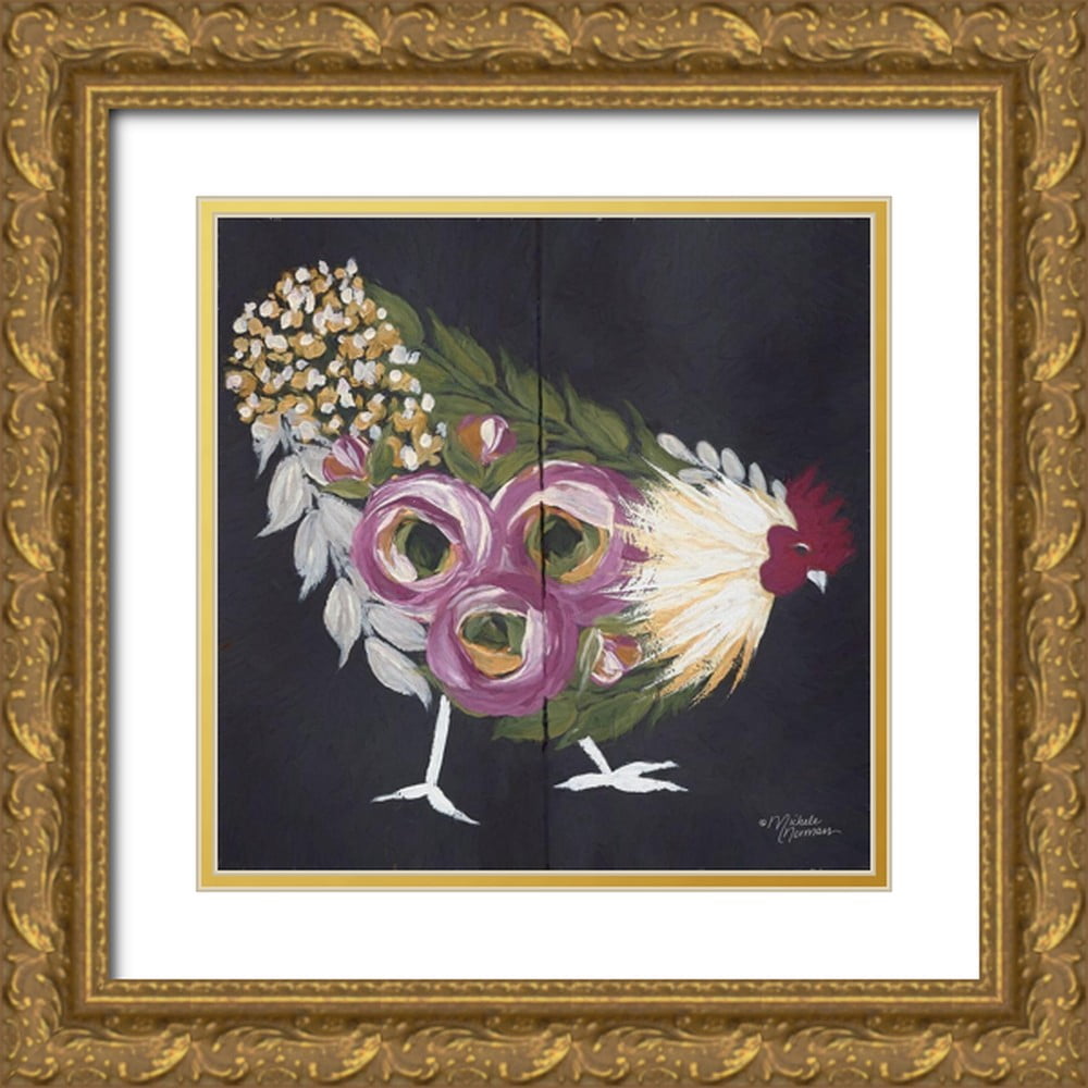 Norman, Michele 26x26 Gold Ornate Wood Framed with Double Matting ...