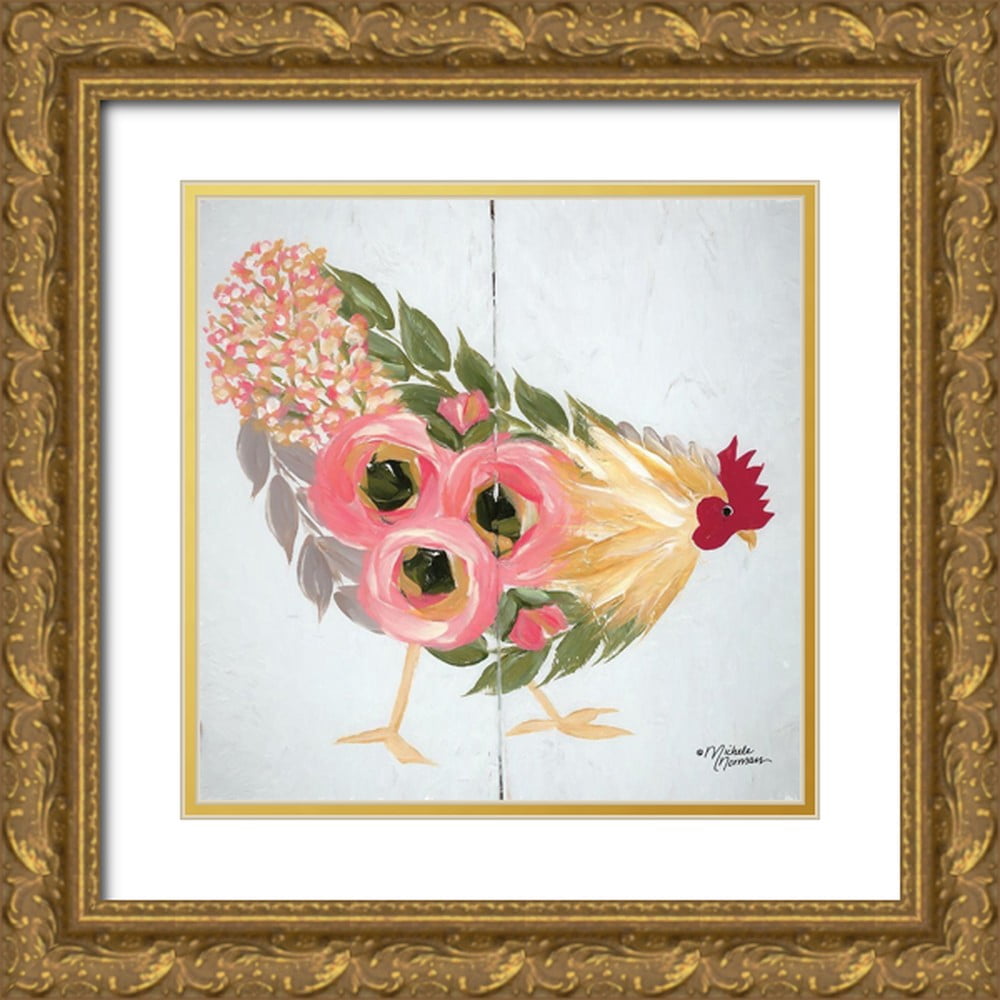 Norman, Michele 26x26 Gold Ornate Wood Framed with Double Matting ...