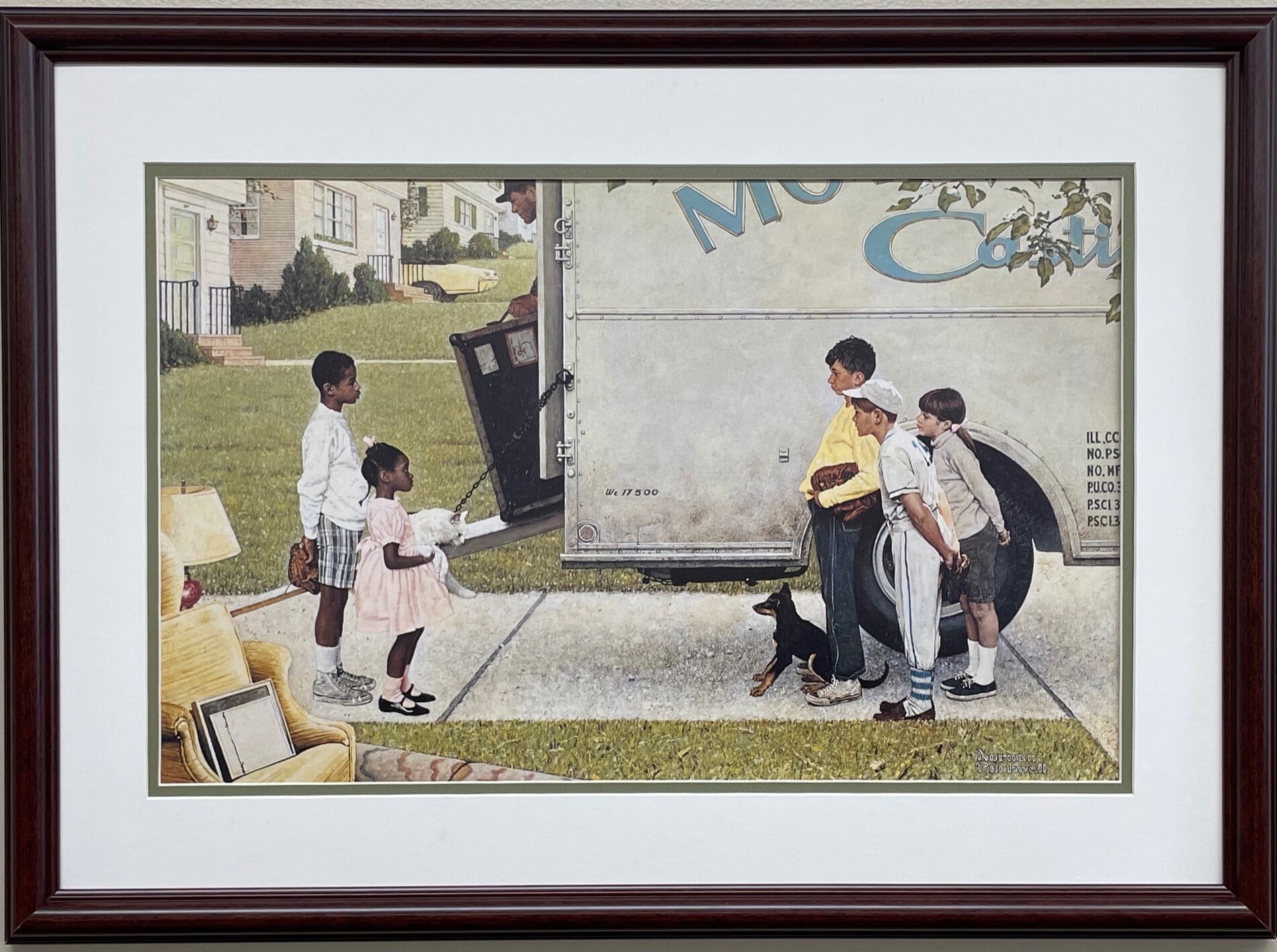 Norman Rockwell "New Kids in the Neighborhood" CUSTOM FRAMED Art ...