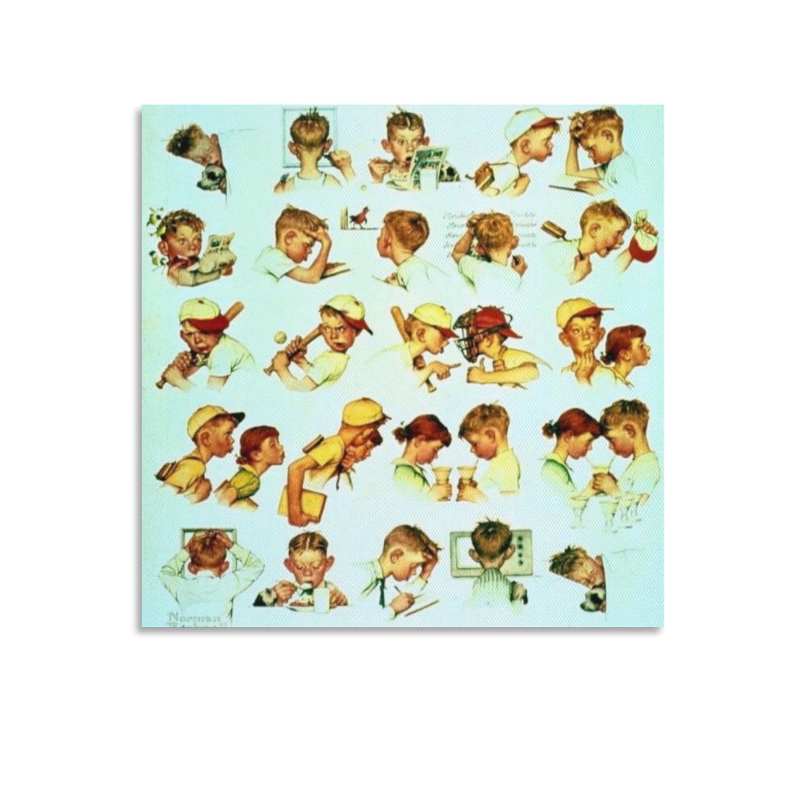 Norman Rockwell Print Painting Art Illustration (28) Canvas Wall Art ...