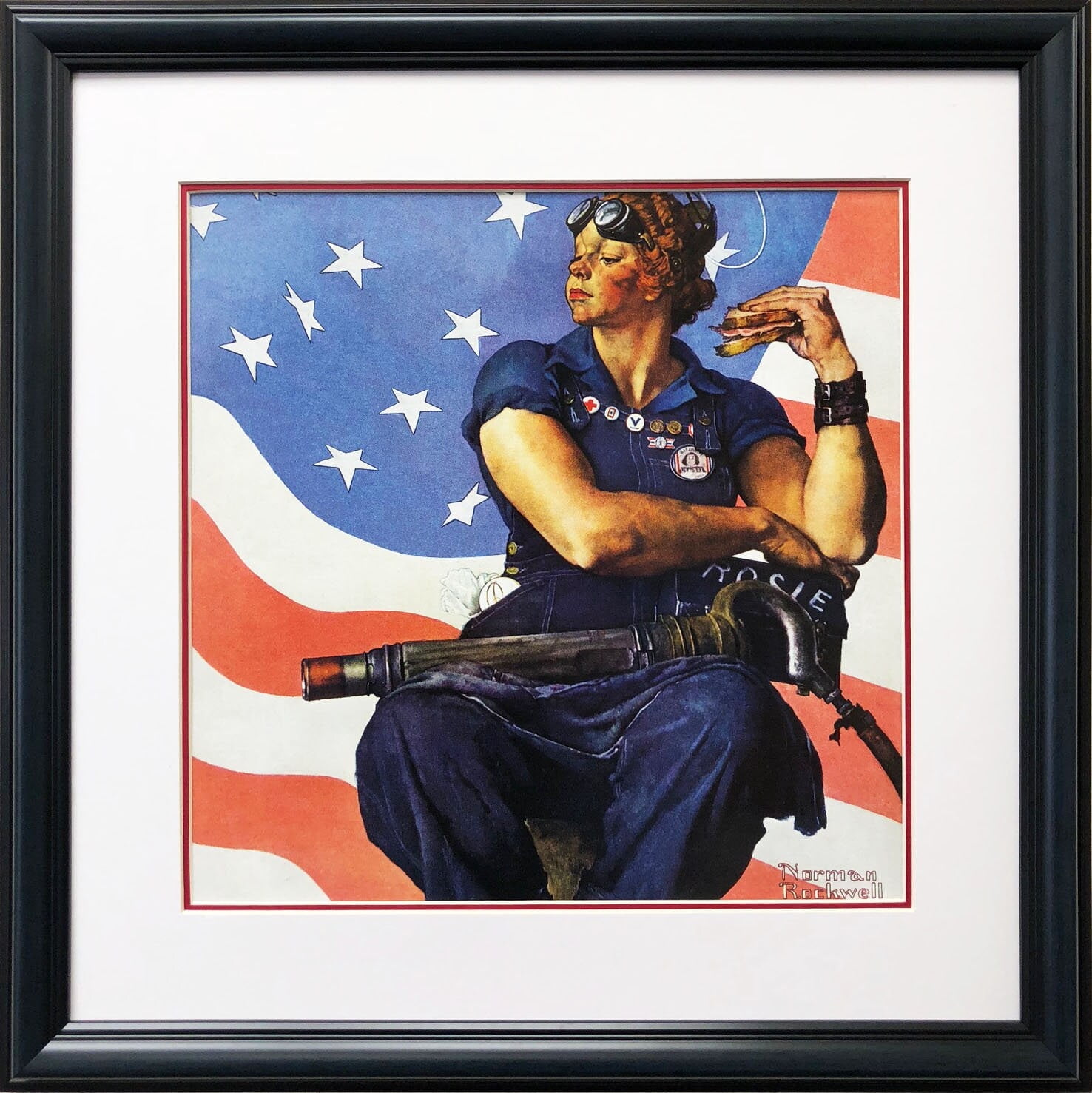 Norman Rockwell "Rosie the Riveter" CUSTOM FRAMED Art Generic - Walmart.com