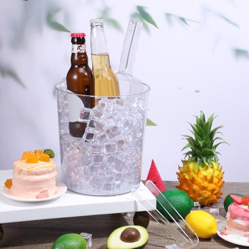 Norme 18 Pcs Plastic Ice Bucket for Parties 5L Clear Wine Bottle ...