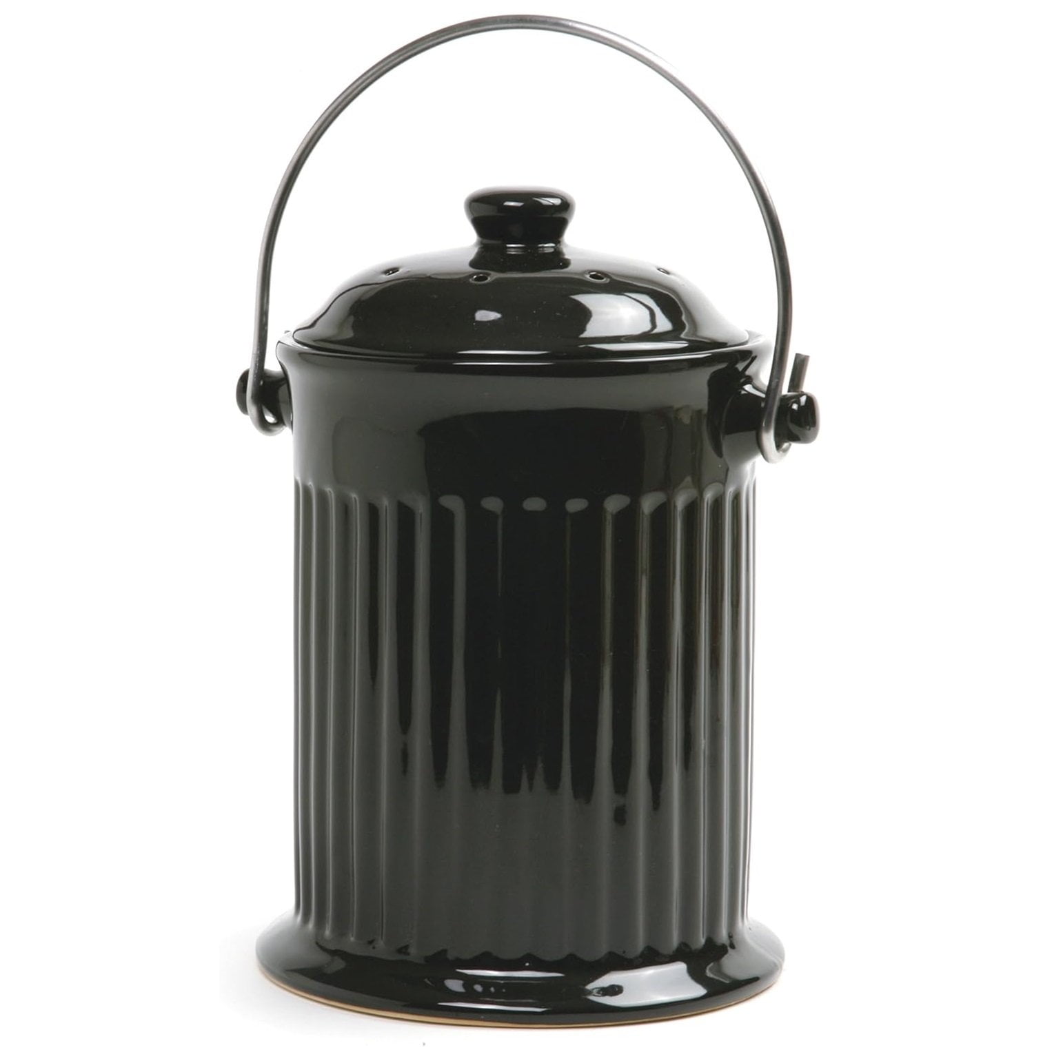 Norpro 1-Gallon Ceramic Jar Composter Crock, Kitchen Countertop Compost ...