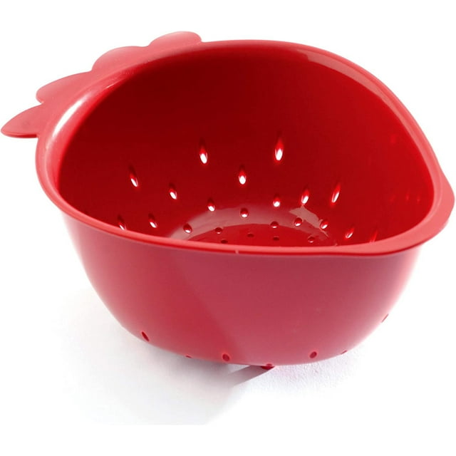Norpro 1 Quart Mini Strawberry Colander, Red, Plastic Berry Strainer ...