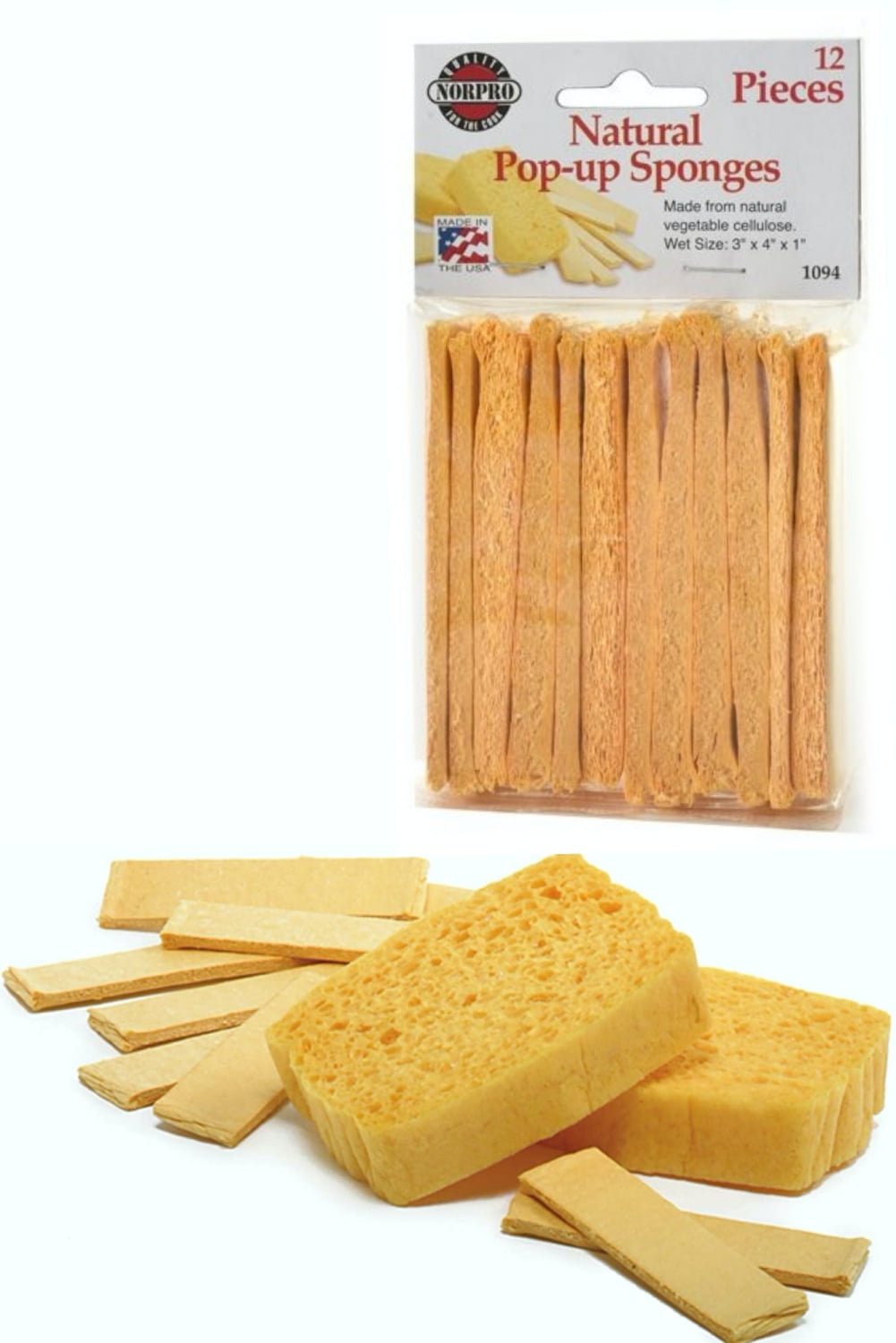 Norpro 12 Piece Natural Pop-Up Sponges - Walmart.com