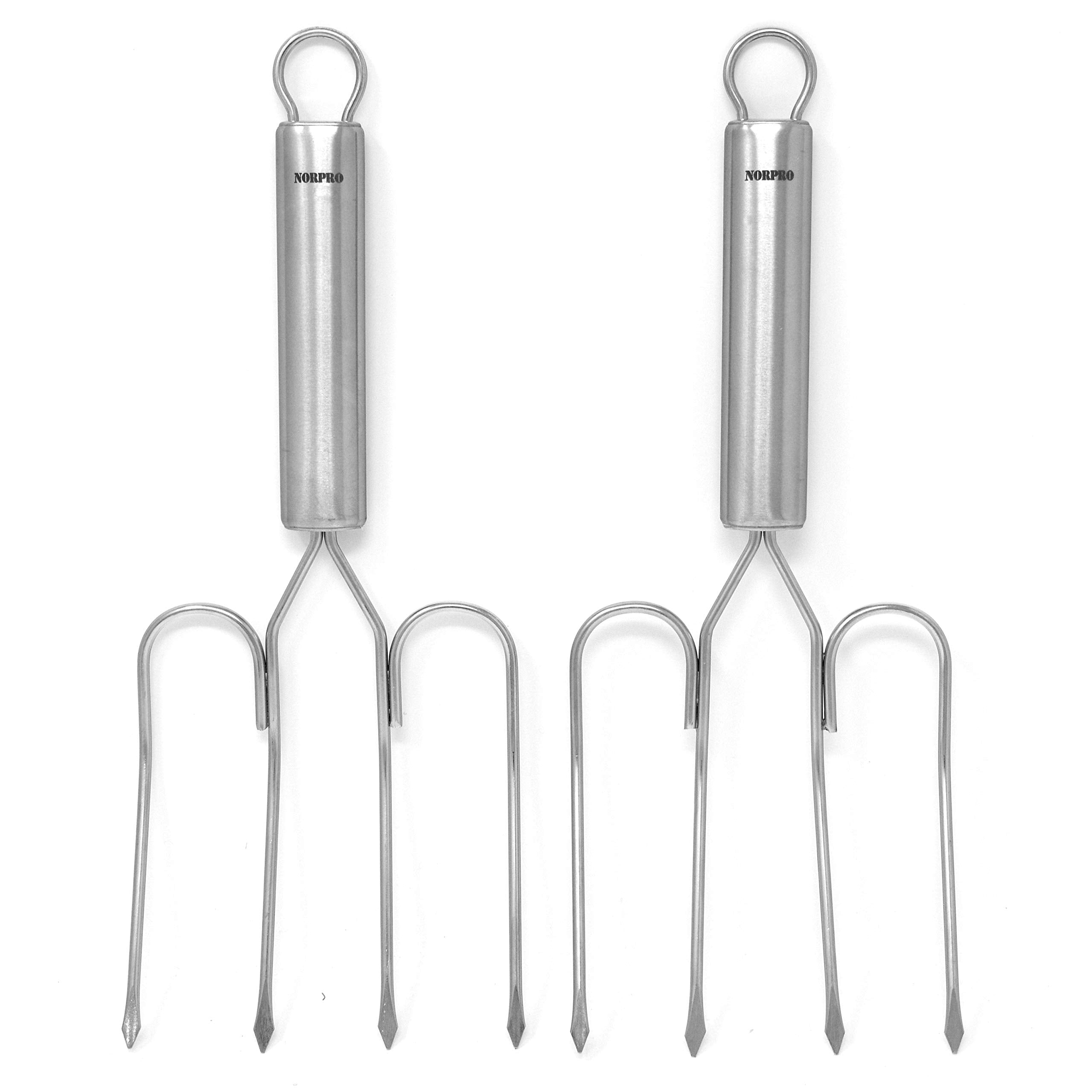 Norpro Stainless Steel Turkey Lifter Set of 2, Meat Fork Accessory ...