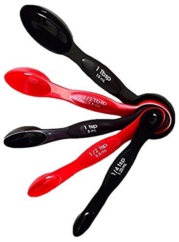 Norpro 2999 Measuring Spoons with Magnet, red/Black - Walmart.com