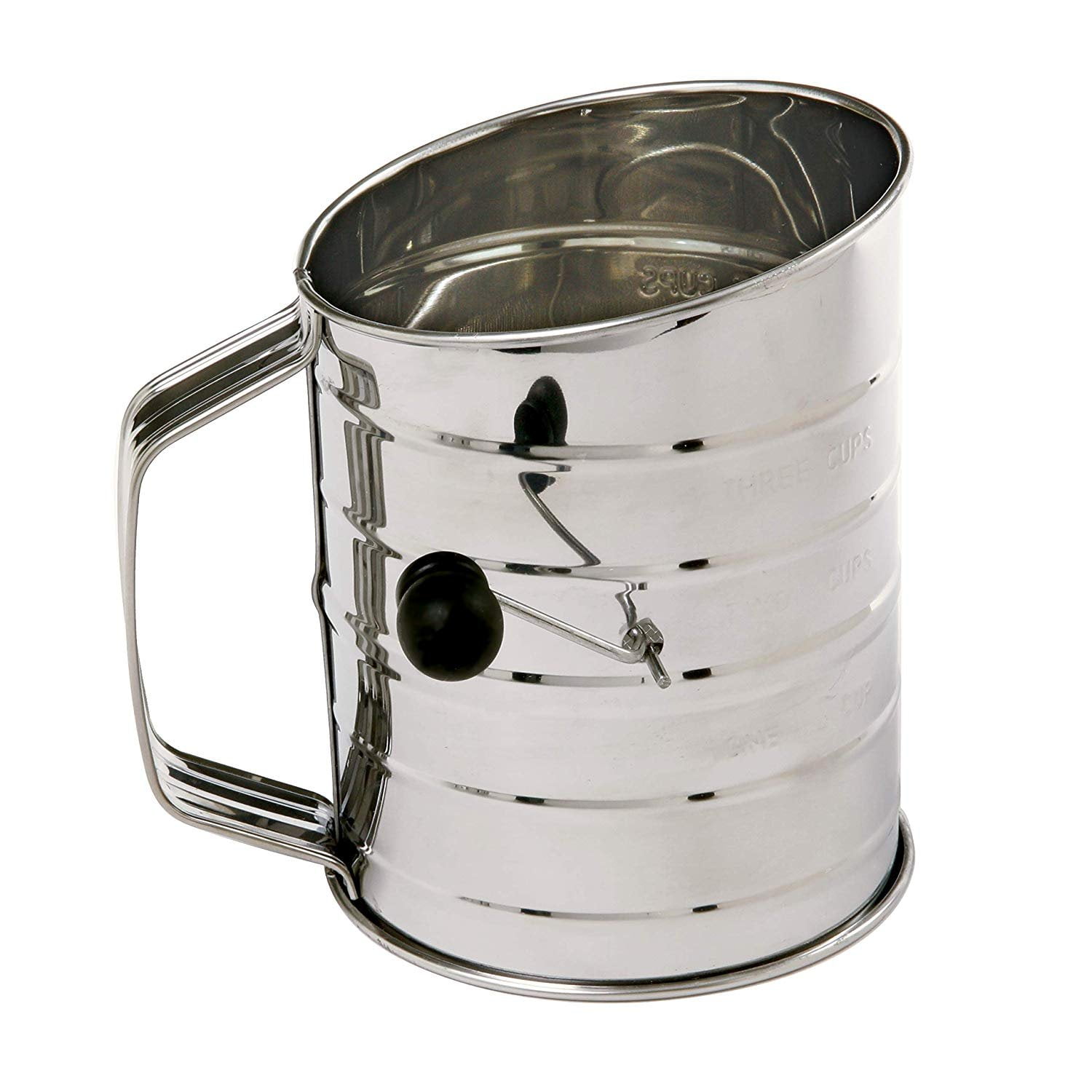 Norpro 3-Cup Stainless Steel Rotary Flour Sifter Hand Crank - 2 Wire ...