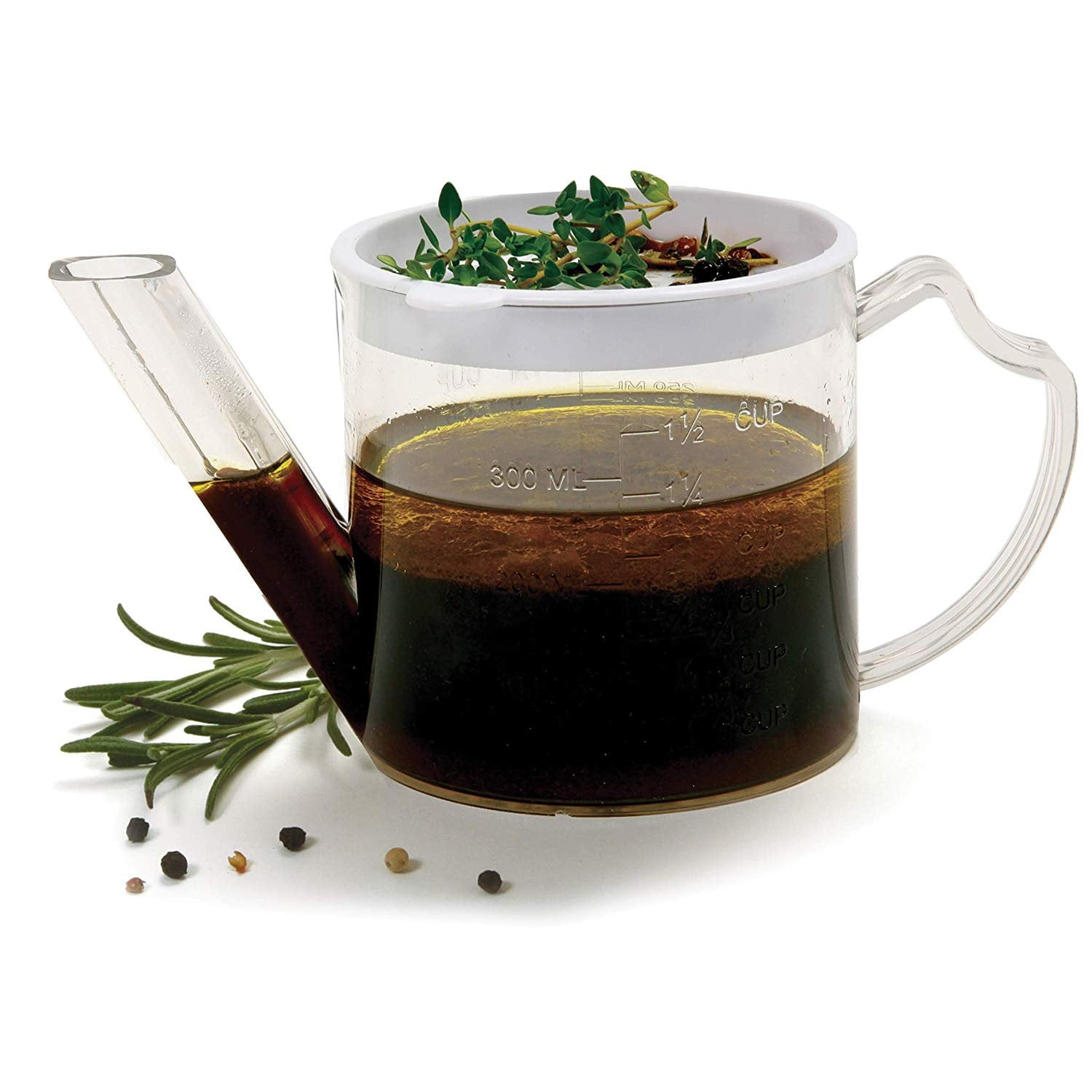 Norpro Gravy Fat Separator and Strainer, 2 Cup Capacity, Dishwasher ...