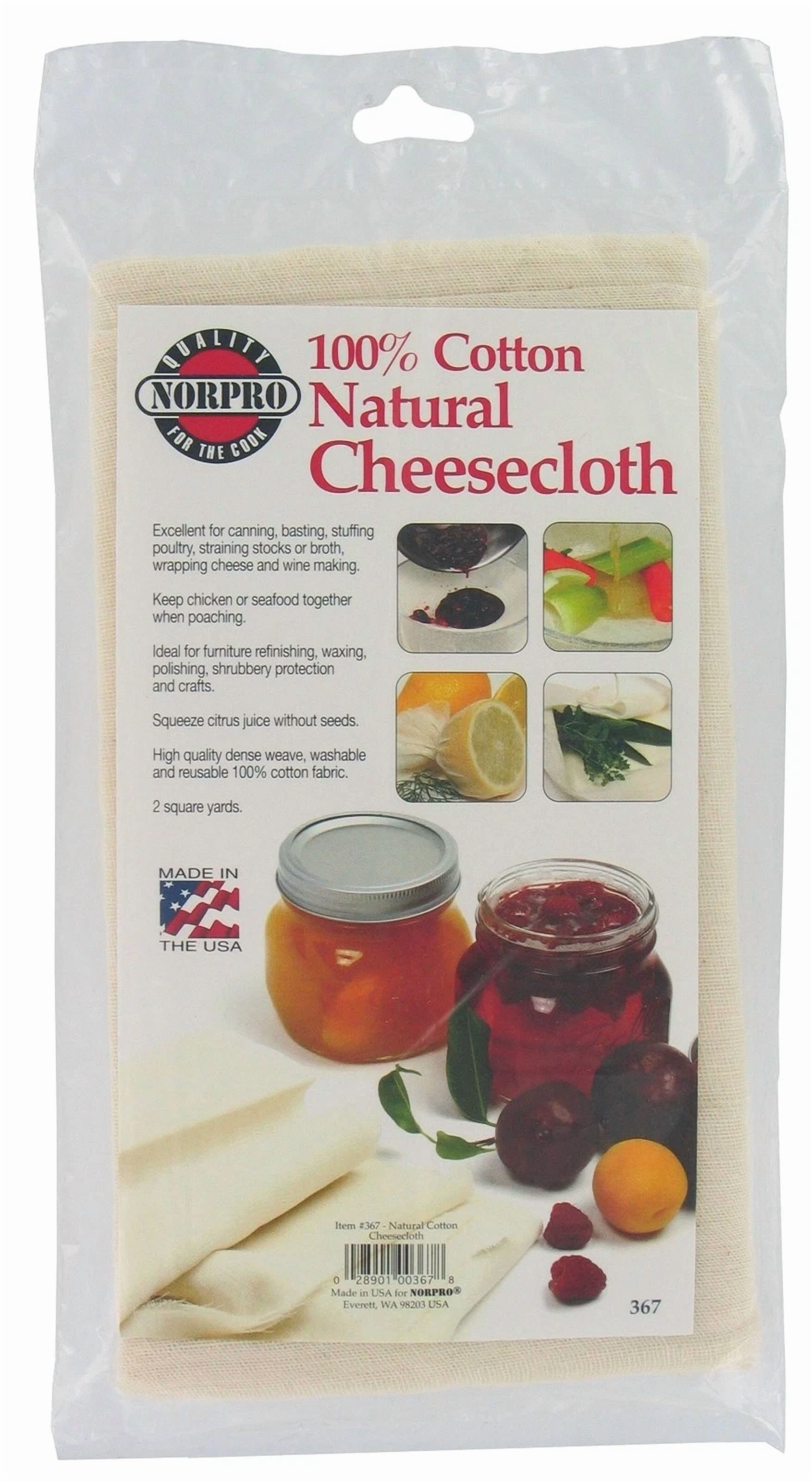 Norpro 367 Natural White Multi-Purpose Cotton Cheese Cloth 2 Sq. Yd ...