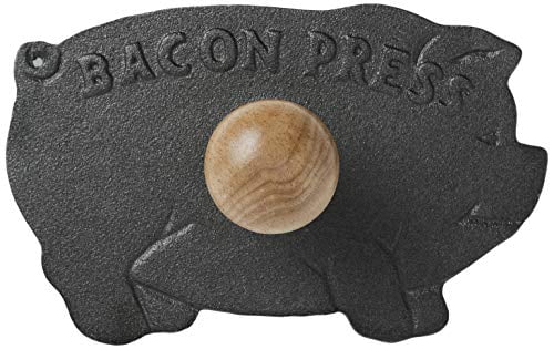 Norpro Pig-Shaped Cast Iron Grill Press with Wood Handle, 8.5in ...