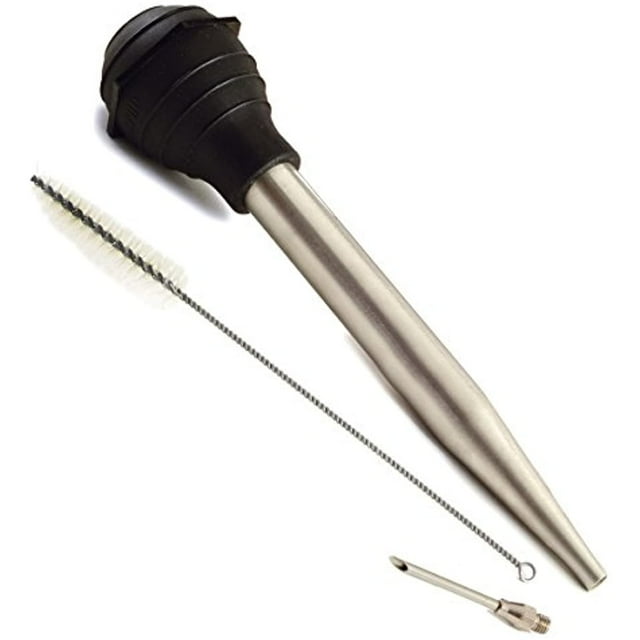 Norpro Deluxe Stainless Steel Baster with Injector and Cleaning Brush ...