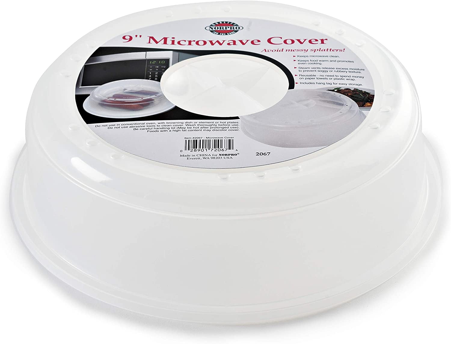 Norpro BPA-Free Plastic Microwave Food Dome Cover, Cook Oven Splatter ...