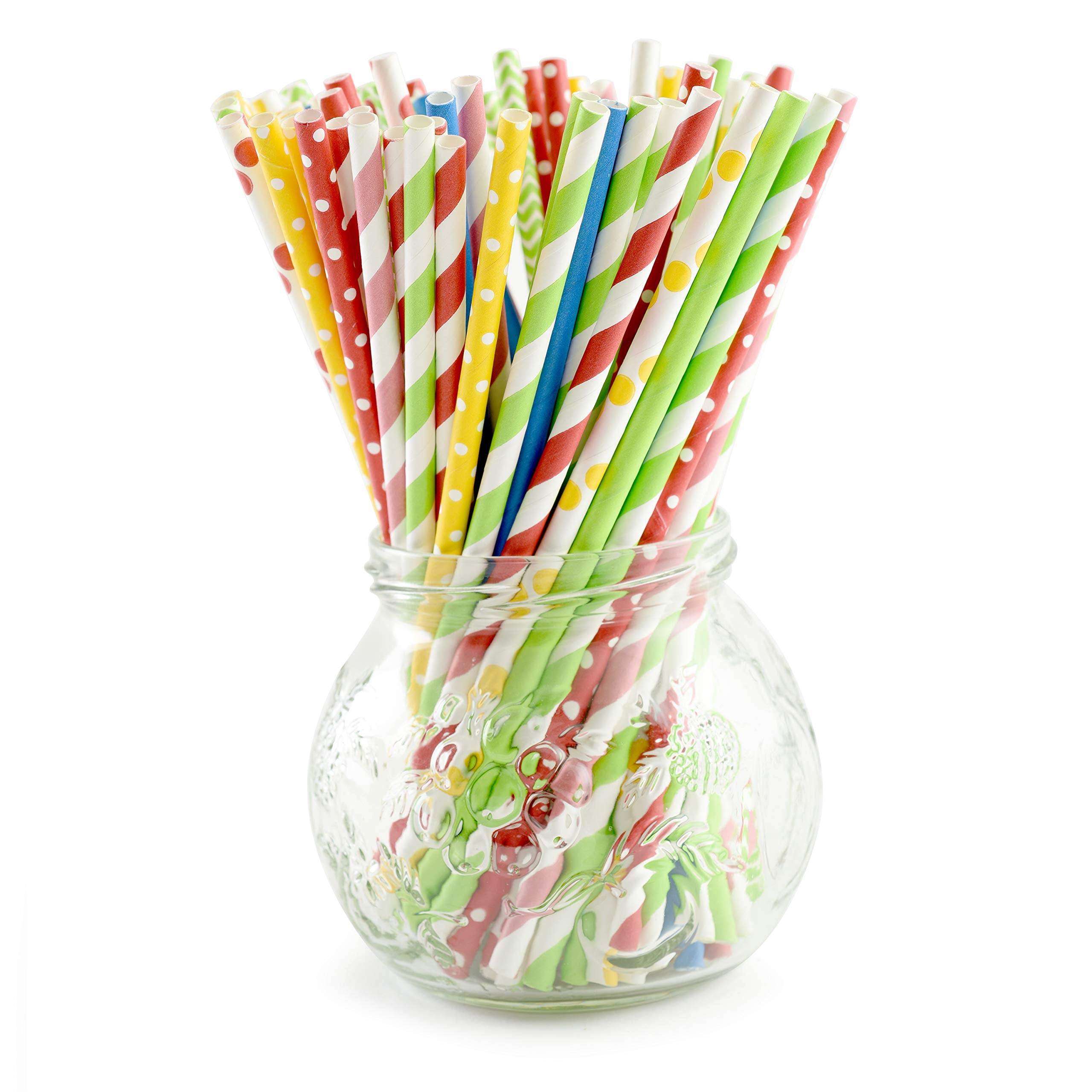 Norpro Paper Drinking Straws, Fiesta (200 Pack), 100% Biodegradable ...
