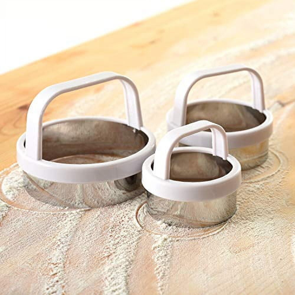 Norpro Set of 3 Stainless Steel Plain Edge Cookie/Biscuit Cutters with ...