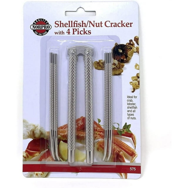 Norpro Kitchen Tool: Silver Metal Nut and Shellfish Cracker with Picks ...