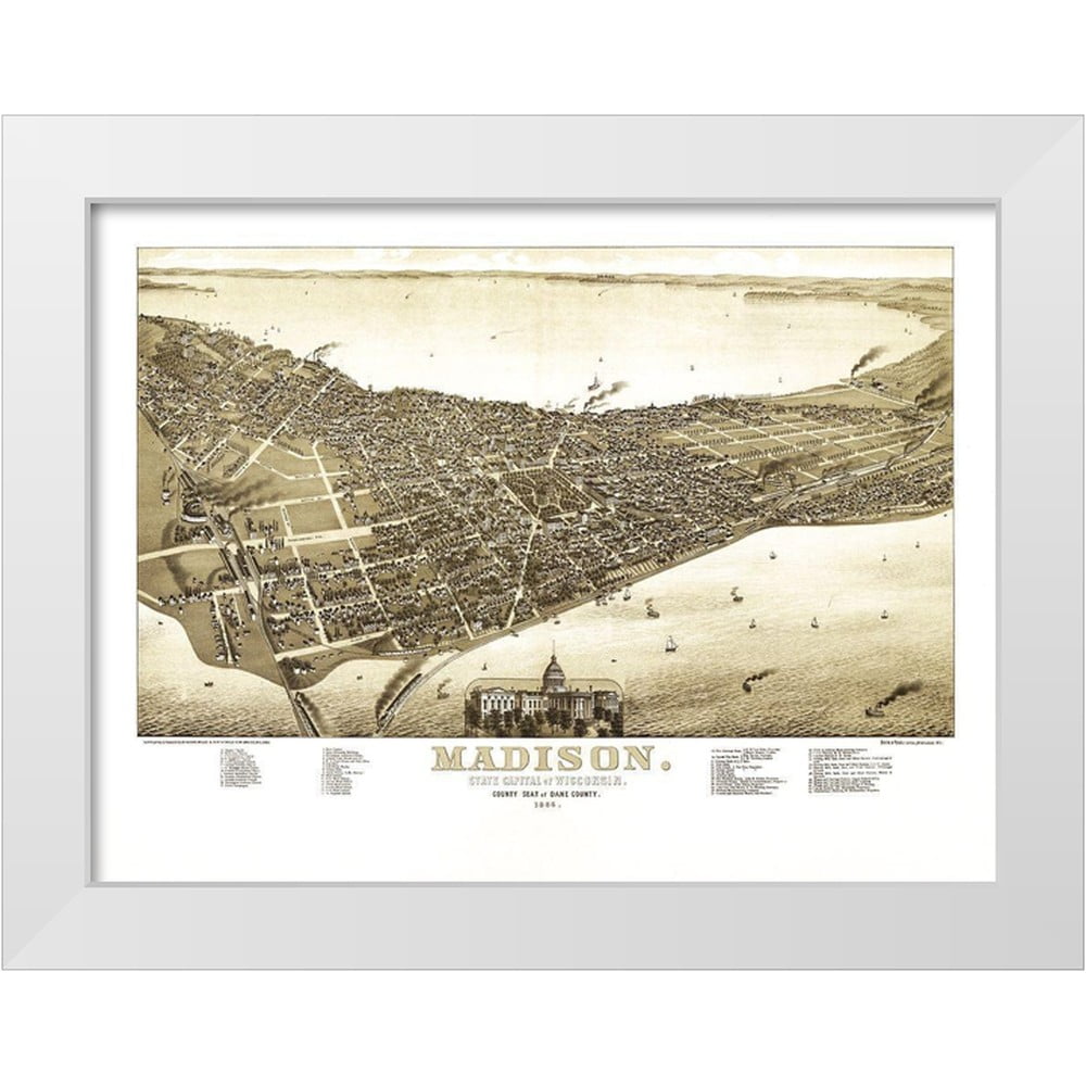 Norris 18x14 White Modern Wood Framed Museum Art Print Titled - Madison ...