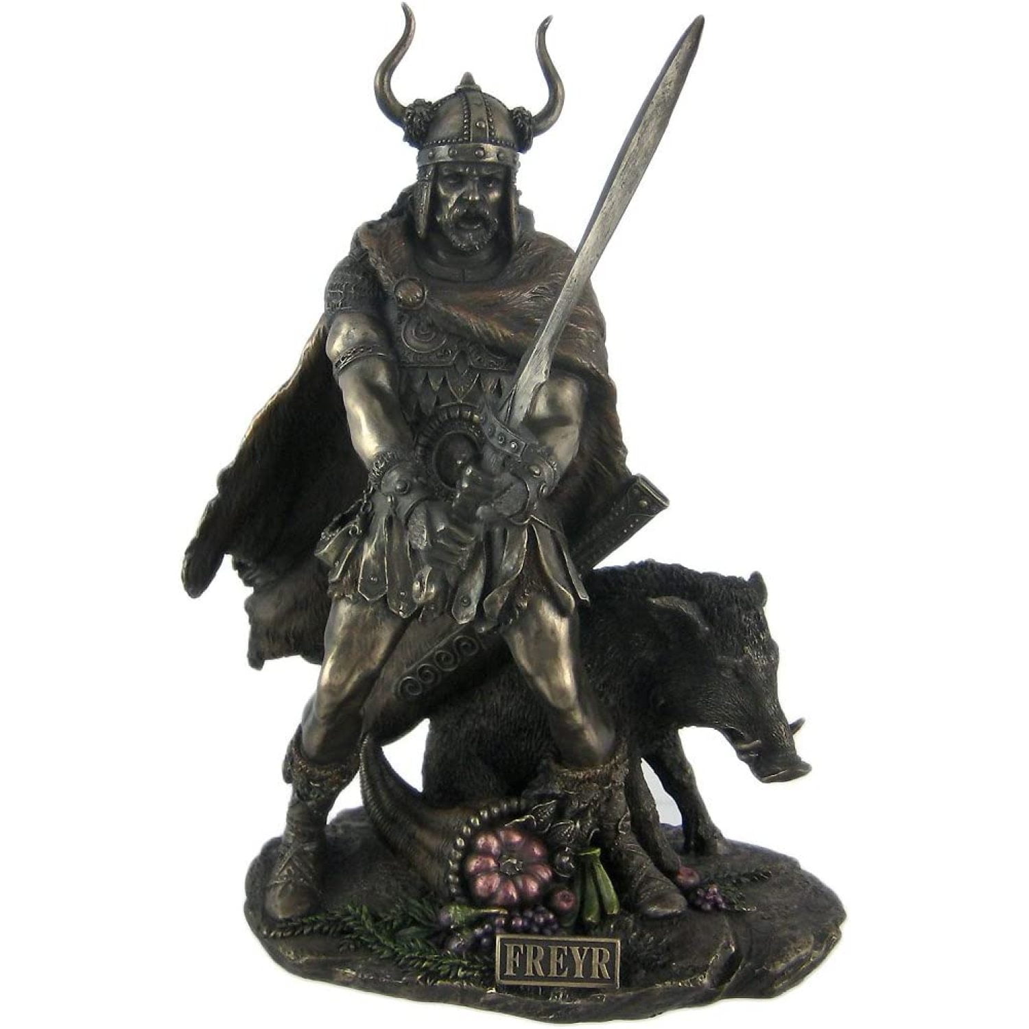 Norse God Freyr Bronzed Finish Statue Pagan Fertility - Walmart.com