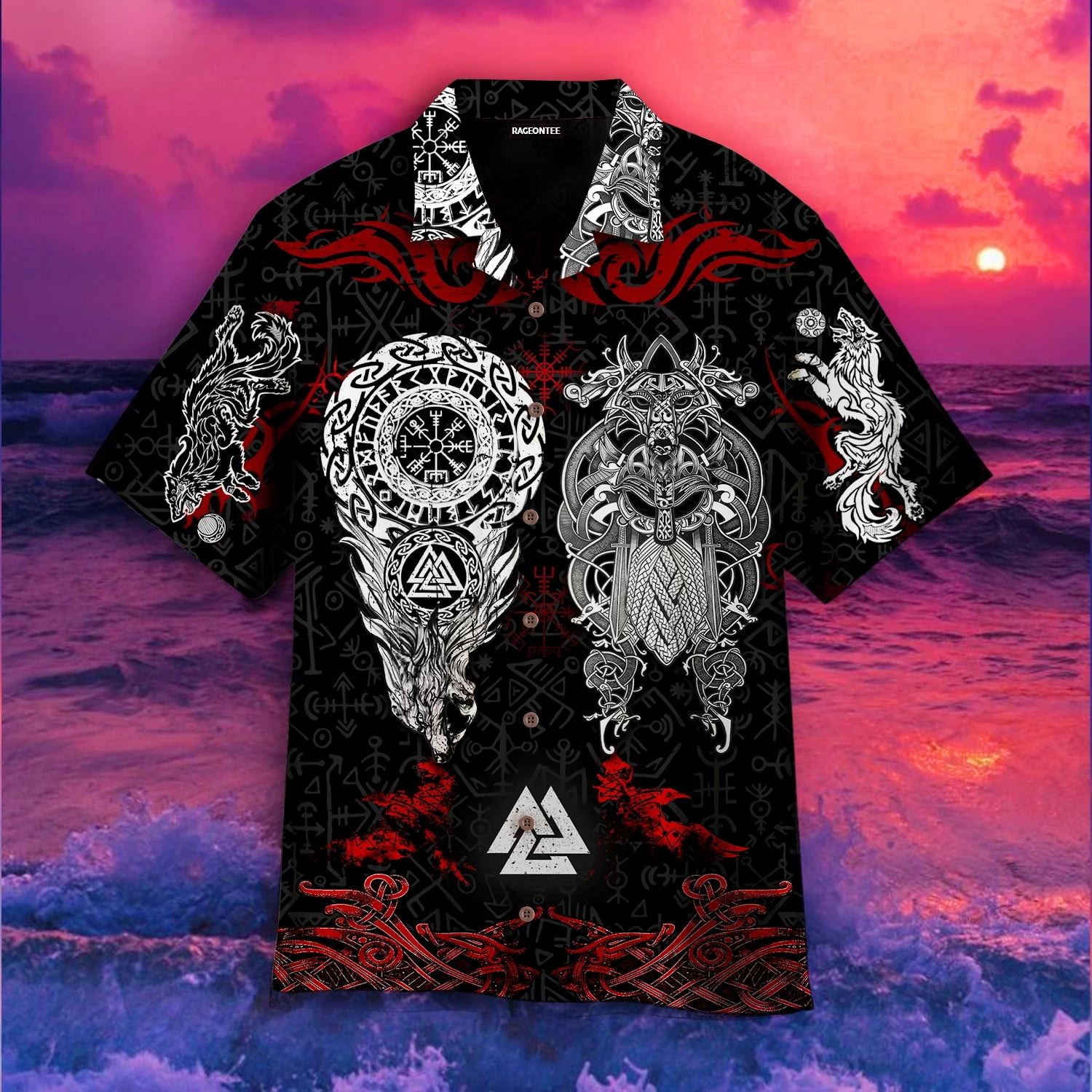 Norse History Viking Fenrir Hawaiian Shirt - Walmart.com