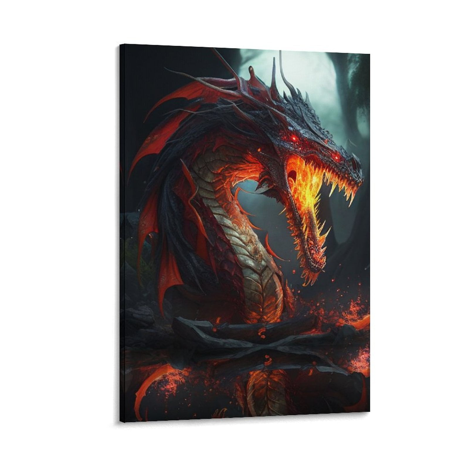 Norse Mythology Nidhogg Dragon Poster Painting On Canvas Wall Art ...
