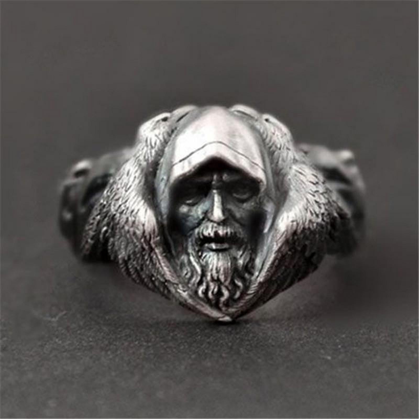 Norse Mythology Odin Raven Rings Mens Viking Wolf Copper Ring ...
