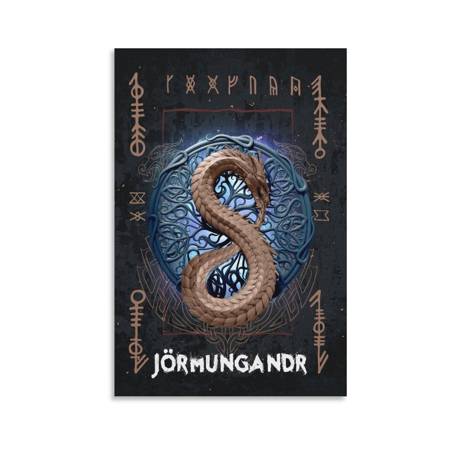 Norse Mythology Poster Jormungandr Wall Art Poster Gifts Bedroom Prints ...