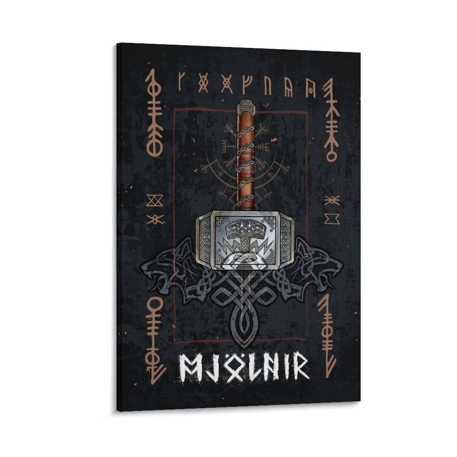 Norse Mythology Poster Mjolnir Wall Art Picture Painting Poster Canvas ...