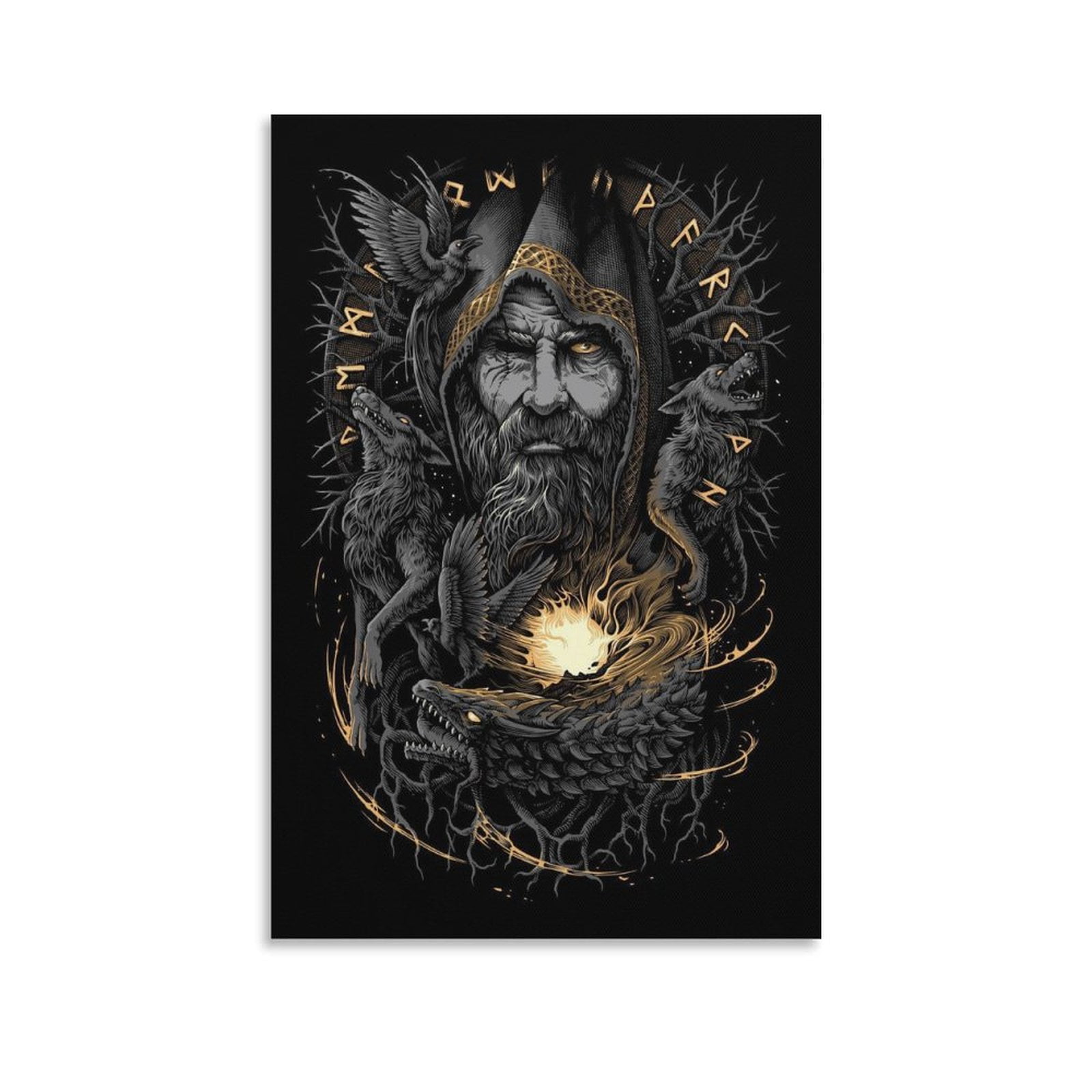 Norse Mythology Poster Odin (1) Posters Wall Art Painting Canvas Gift ...