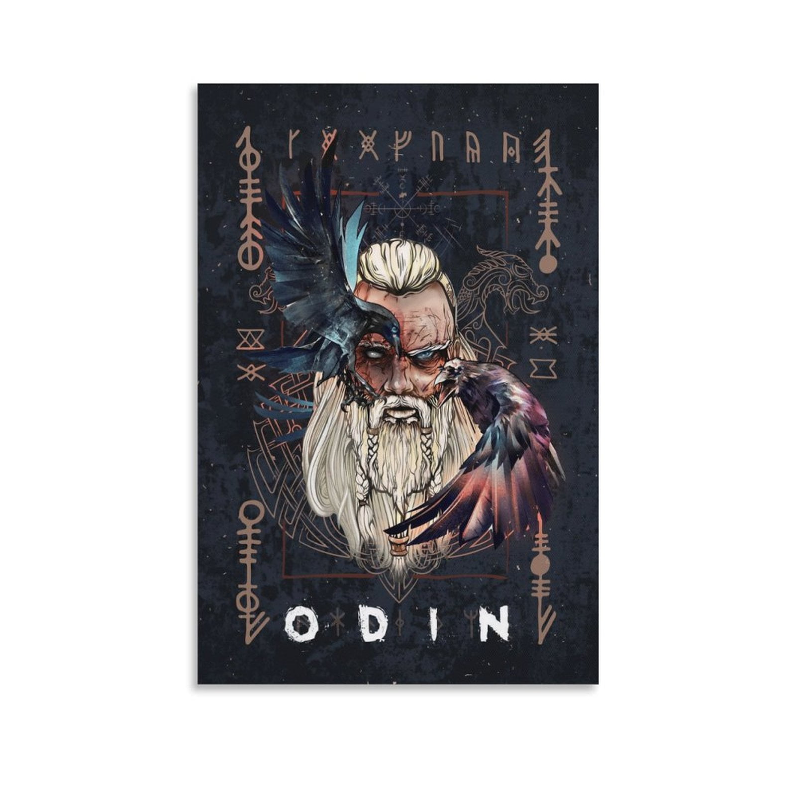 Norse Mythology Poster Odin Canvas Poster Wall Art Picture Prints ...