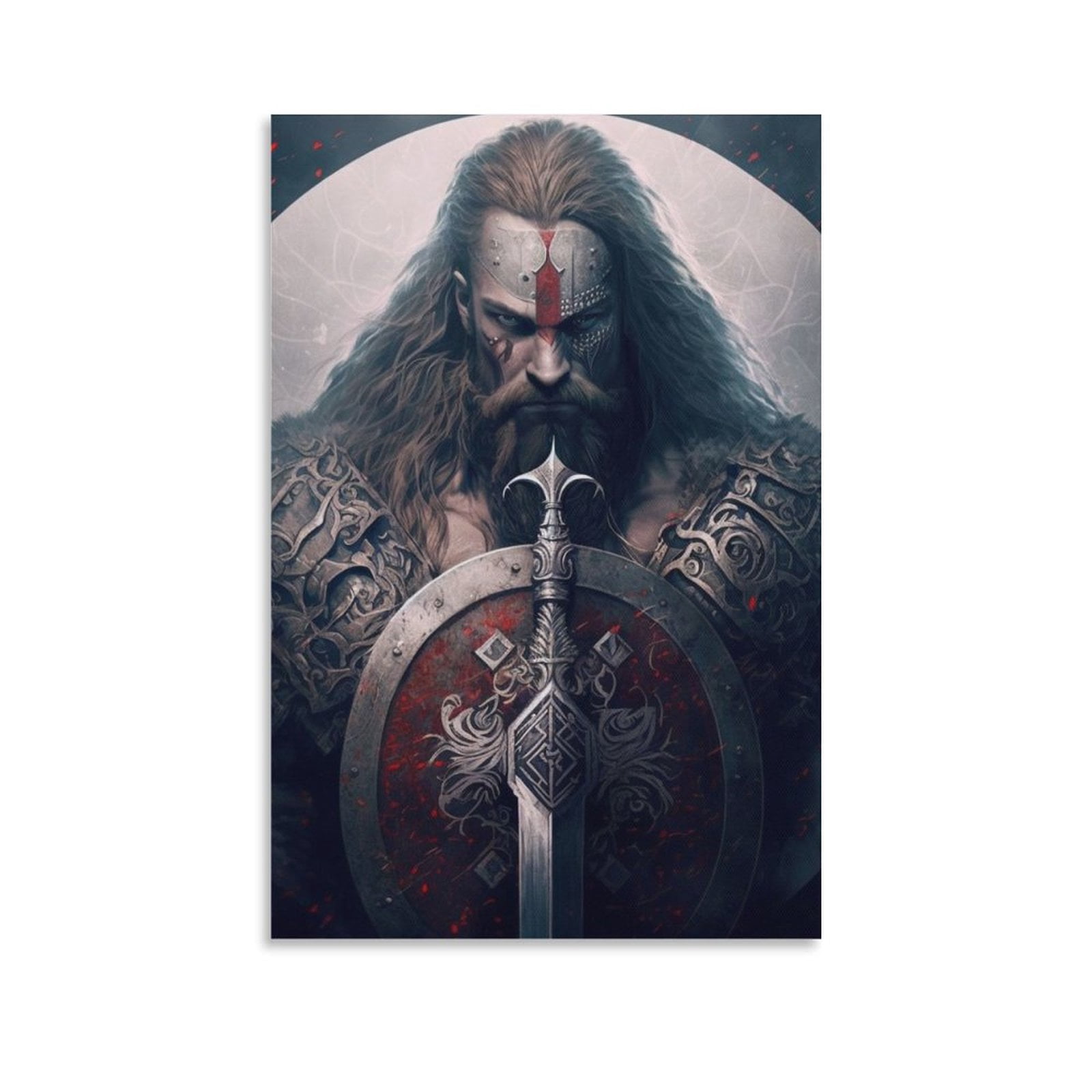 Norse Mythology Poster Viking Battle Ready Painting On Canvas Wall Art ...