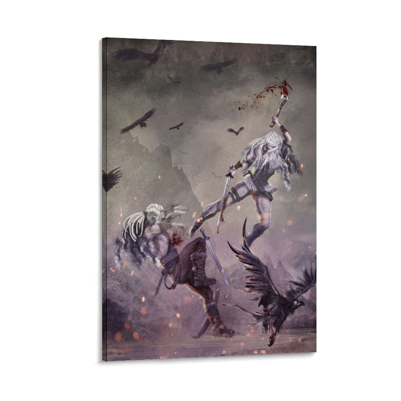 Norse Mythology Poster Viking Battle Wall Art Poster Scroll Canvas ...