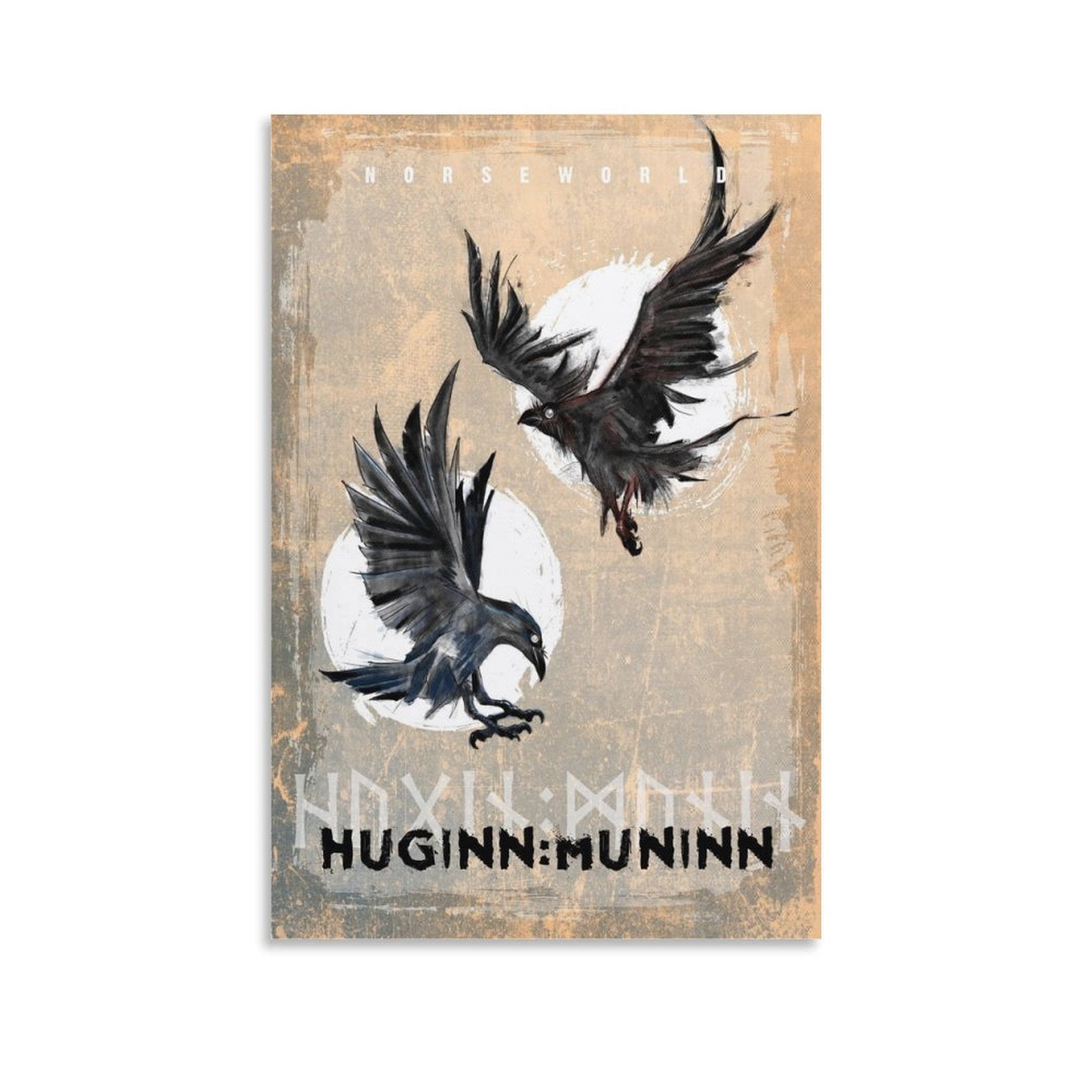 Norse Mythology Viking Poster Huginn And Muninn Wall Art Poster Gifts ...