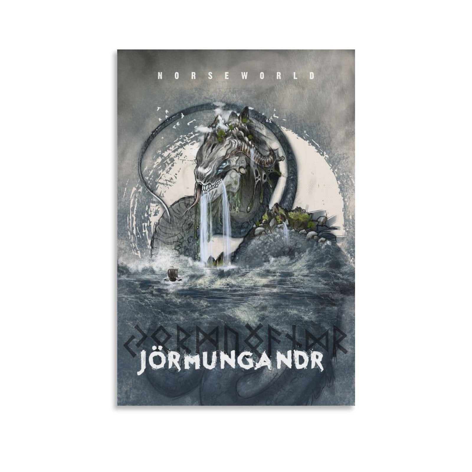 Norse Mythology Viking Poster Jormungandr Canvas Art Poster and Wall ...
