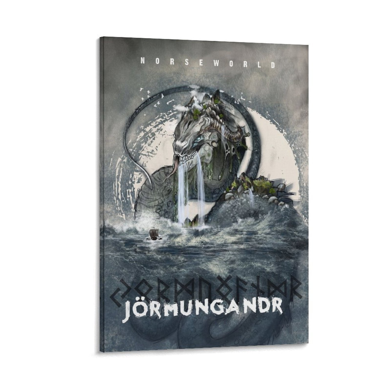 Norse Mythology Viking Poster Jormungandr Canvas Wall Art Poster ...