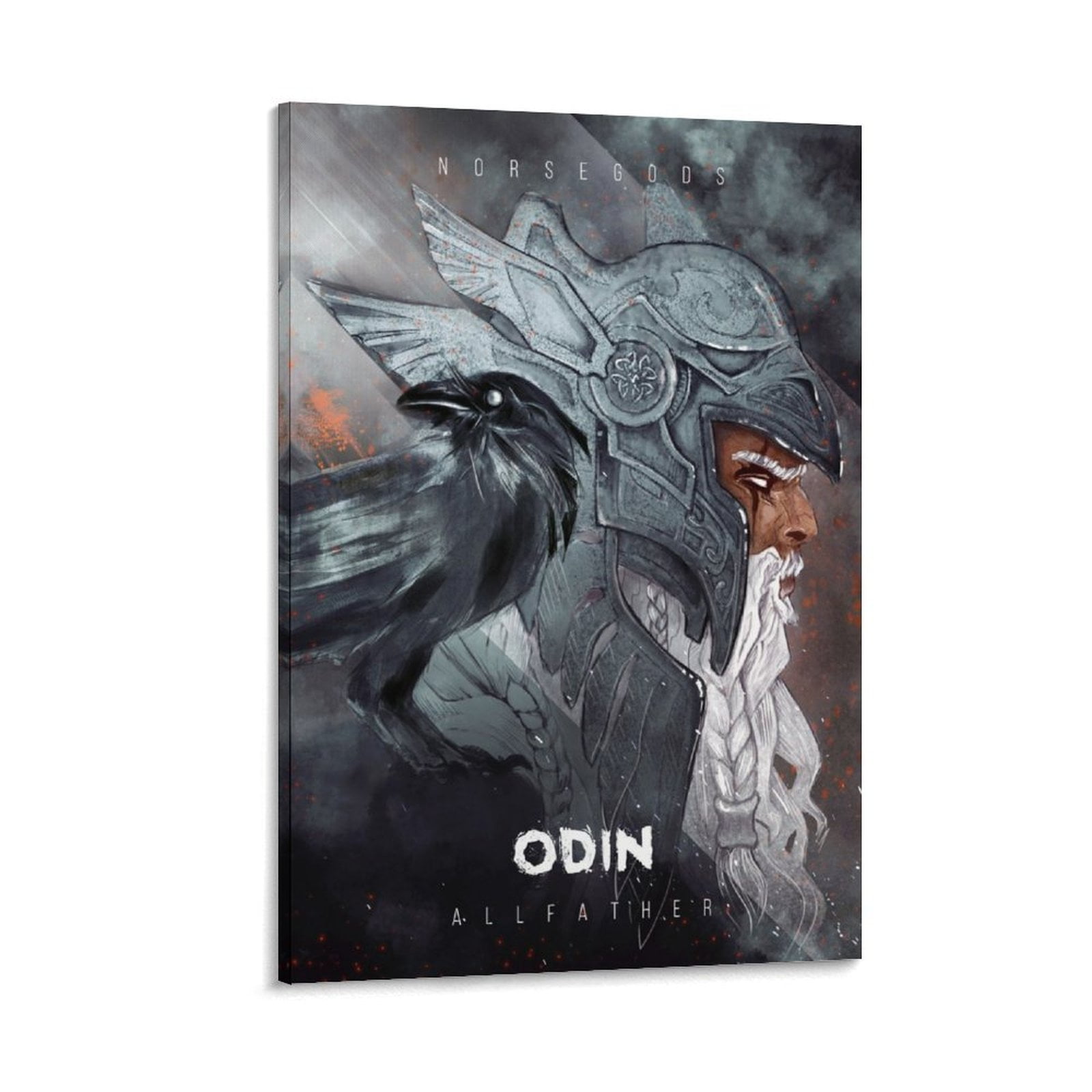 Norse Mythology Viking Poster Odin Painting On Canvas Wall Art Poster ...