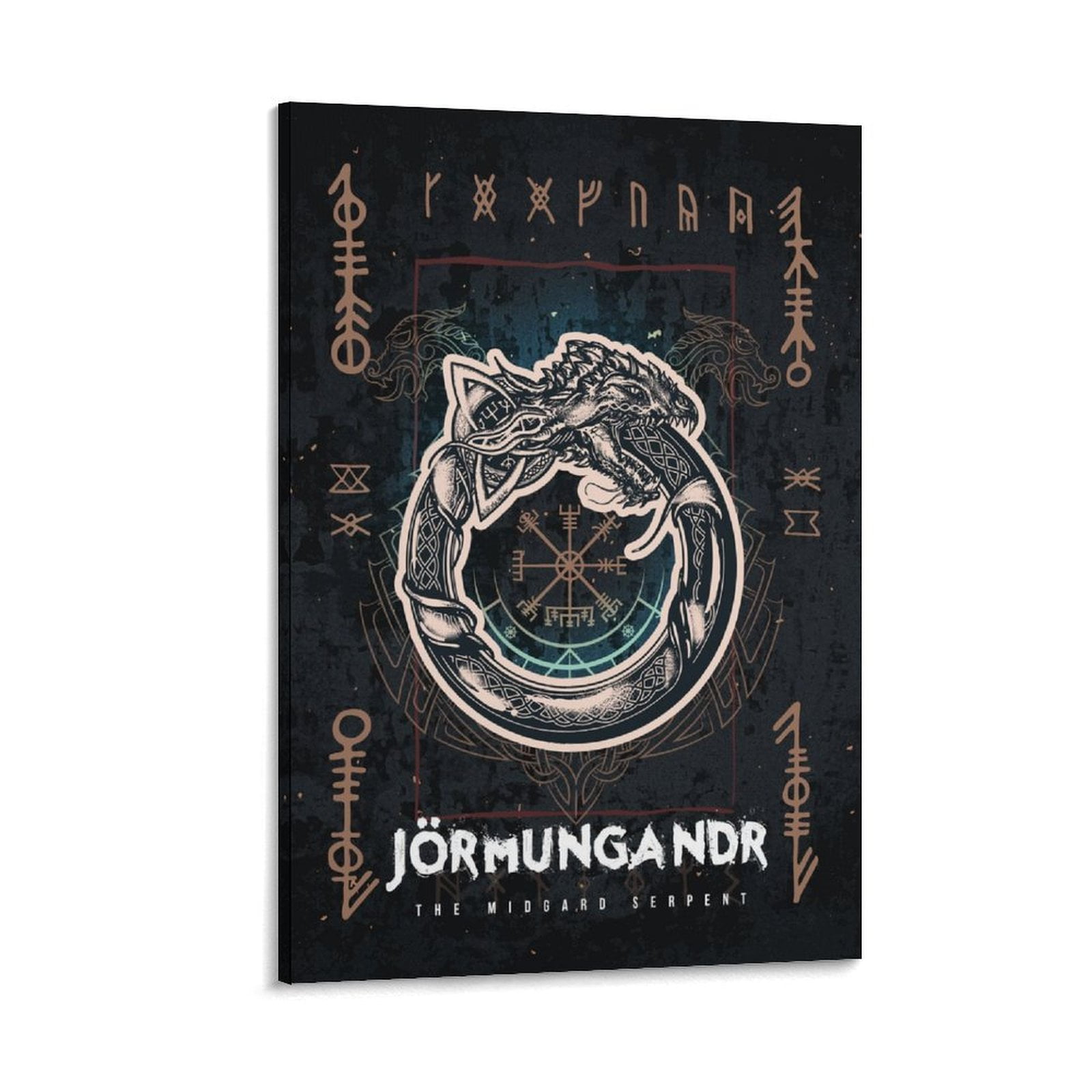 Norse Mythology Viking Symbols Poster Jormungandr Wall Art Poster ...