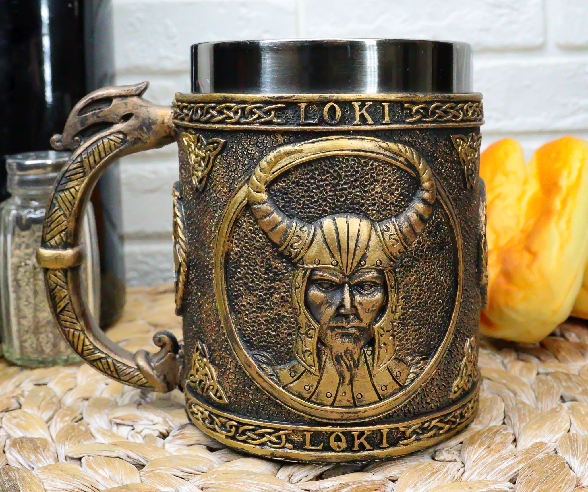 Norse Mythology Viking Trickster God Loki Coffee Mug 13oz Cup Tankard ...