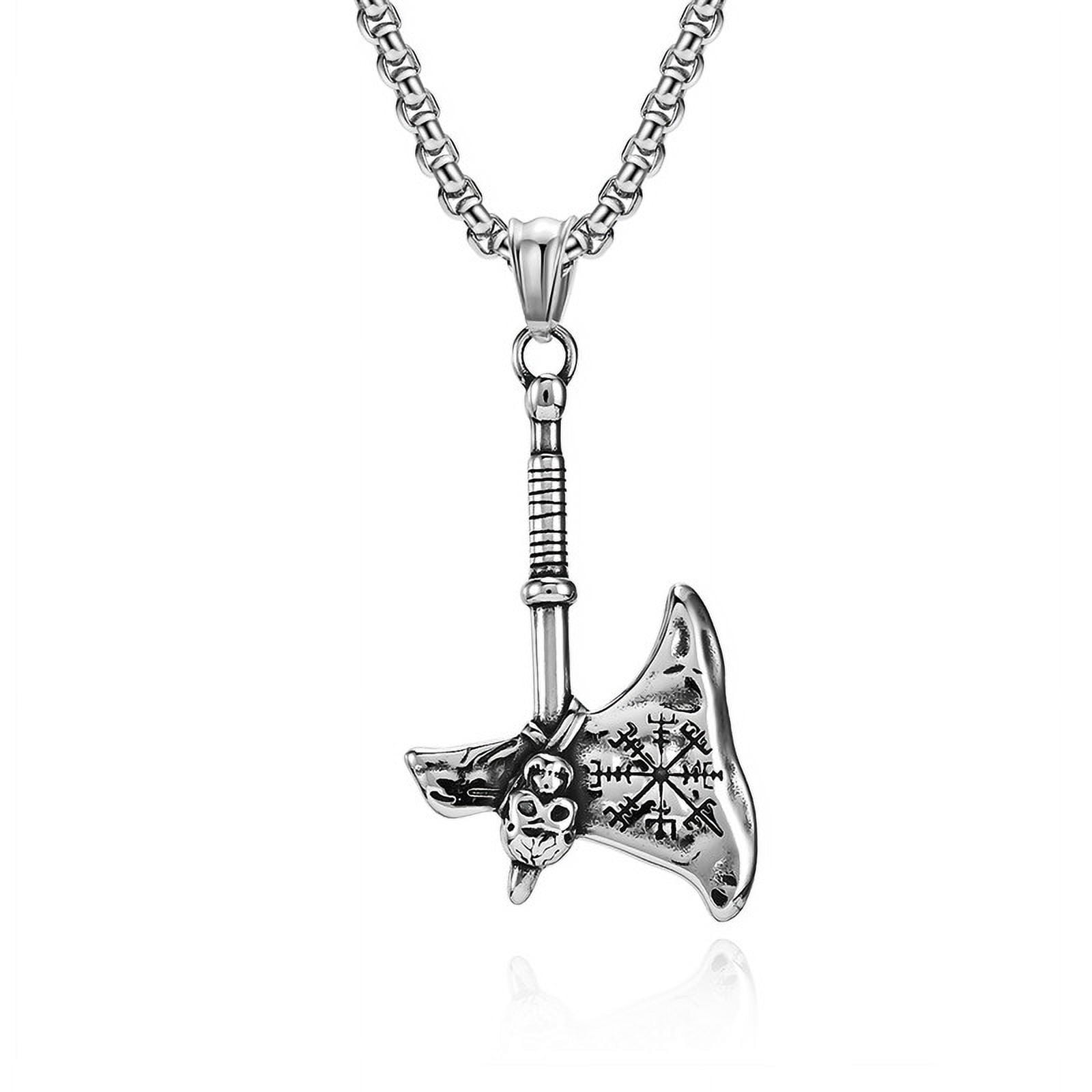 Norse Viking Axe Necklace for Men Women, Nautical Anchor Necklace ...